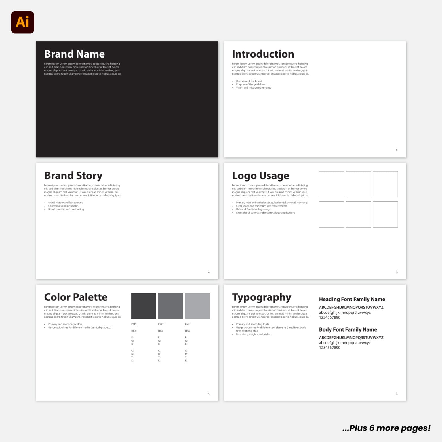 Font Lettering Typography Grid Template for Illustrator