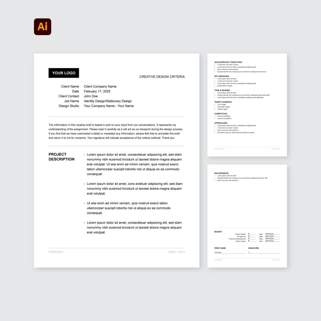 Font Lettering Typography Grid Template for Illustrator