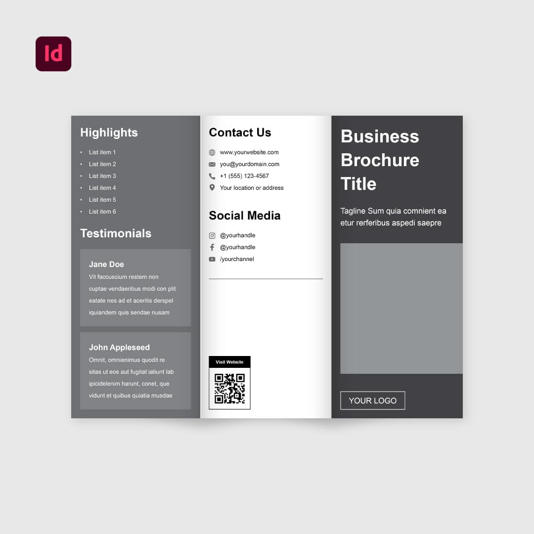 Tri-Fold Brochure Template for InDesign - Mind Island Design