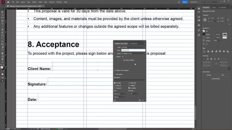 How to Move Signature Lines With Text in InDesign