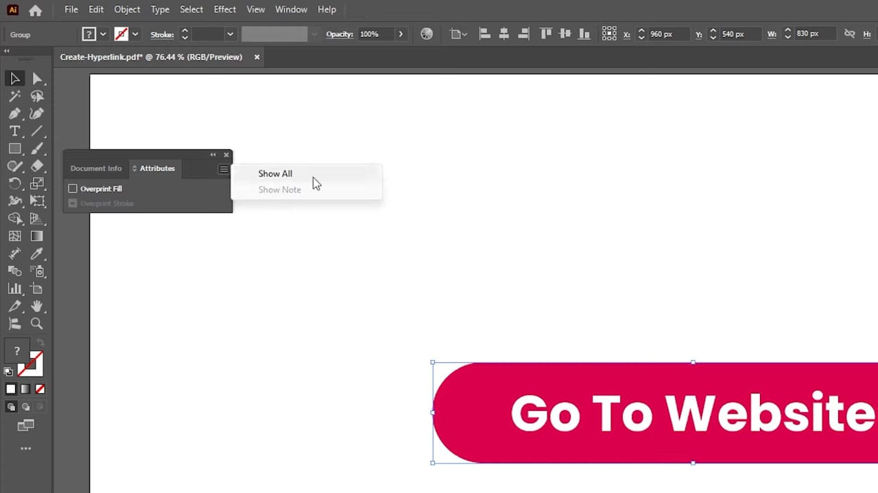 How to Add a Hyperlink or Button in Illustrator