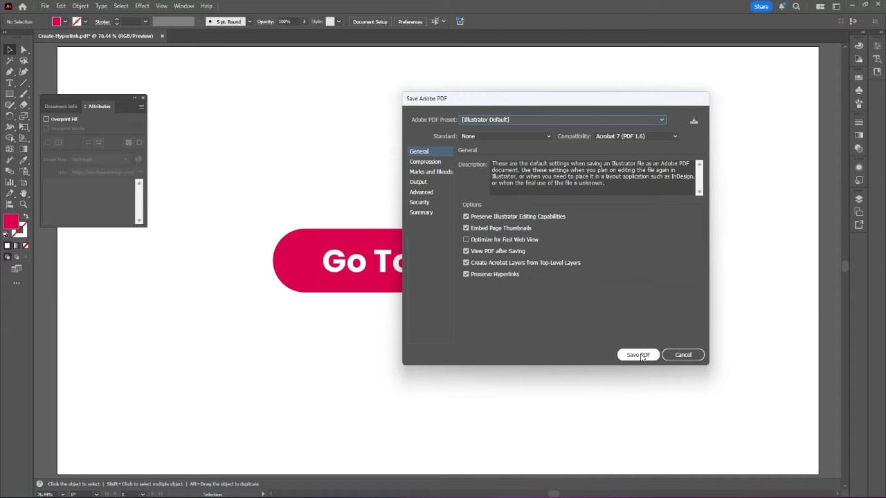 How to Add a Hyperlink or Button in Illustrator