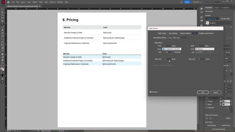 How to Make Table Flow With Text in InDesign