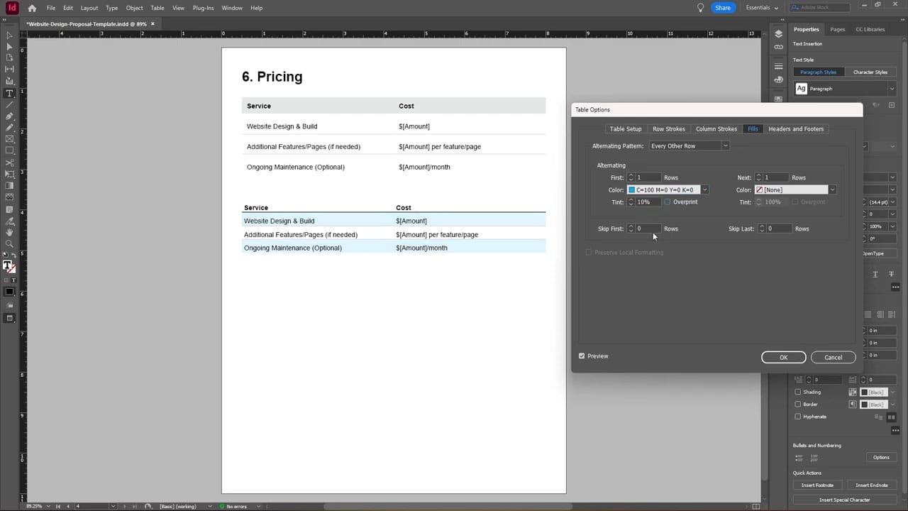 How to Make Table Flow With Text in InDesign